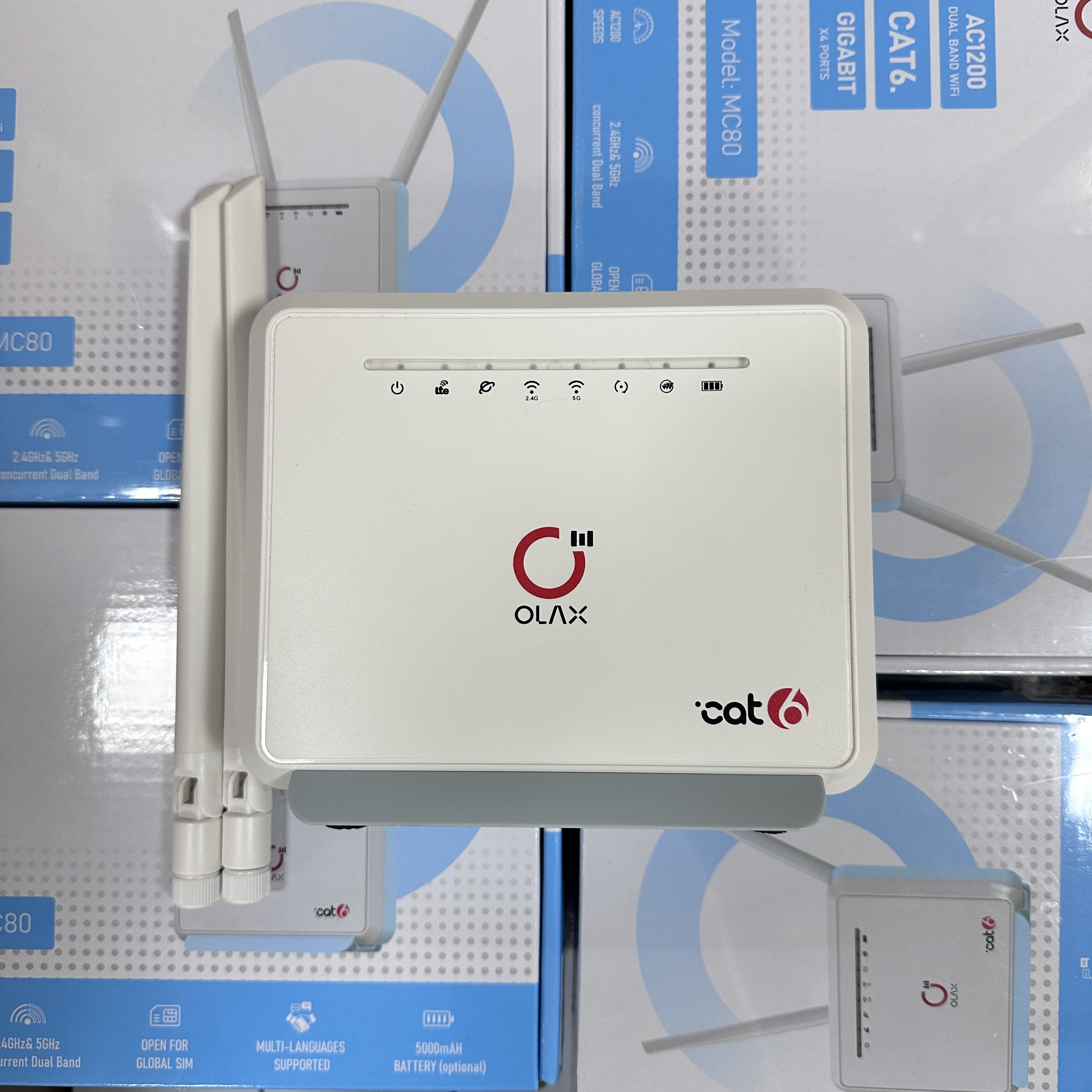 OLAX MC80 แท็บเล็ต รวม 4G 5G lte WiFi Tracker Router พร้อม CAT6 ...